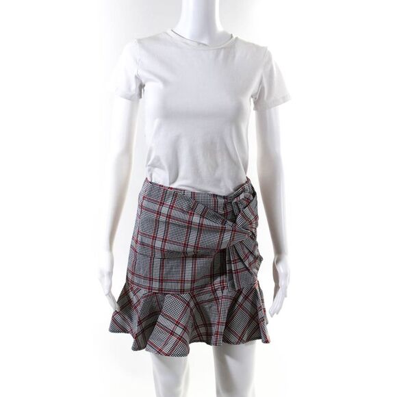 Not Available | Skirts | Veronica Beard Womens Twist Front Plaid ...